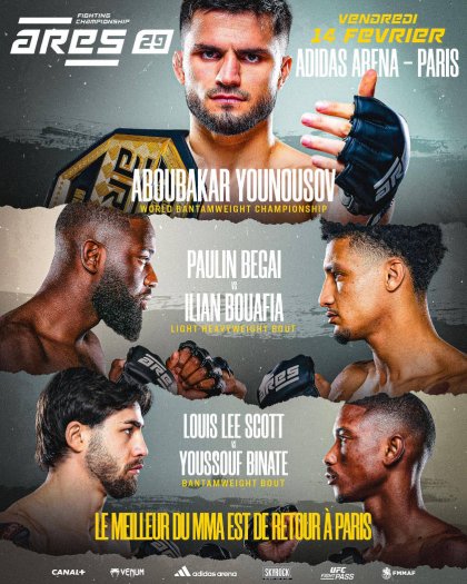 ARES MMA, los mejores luchadores en París Adidas Arena.